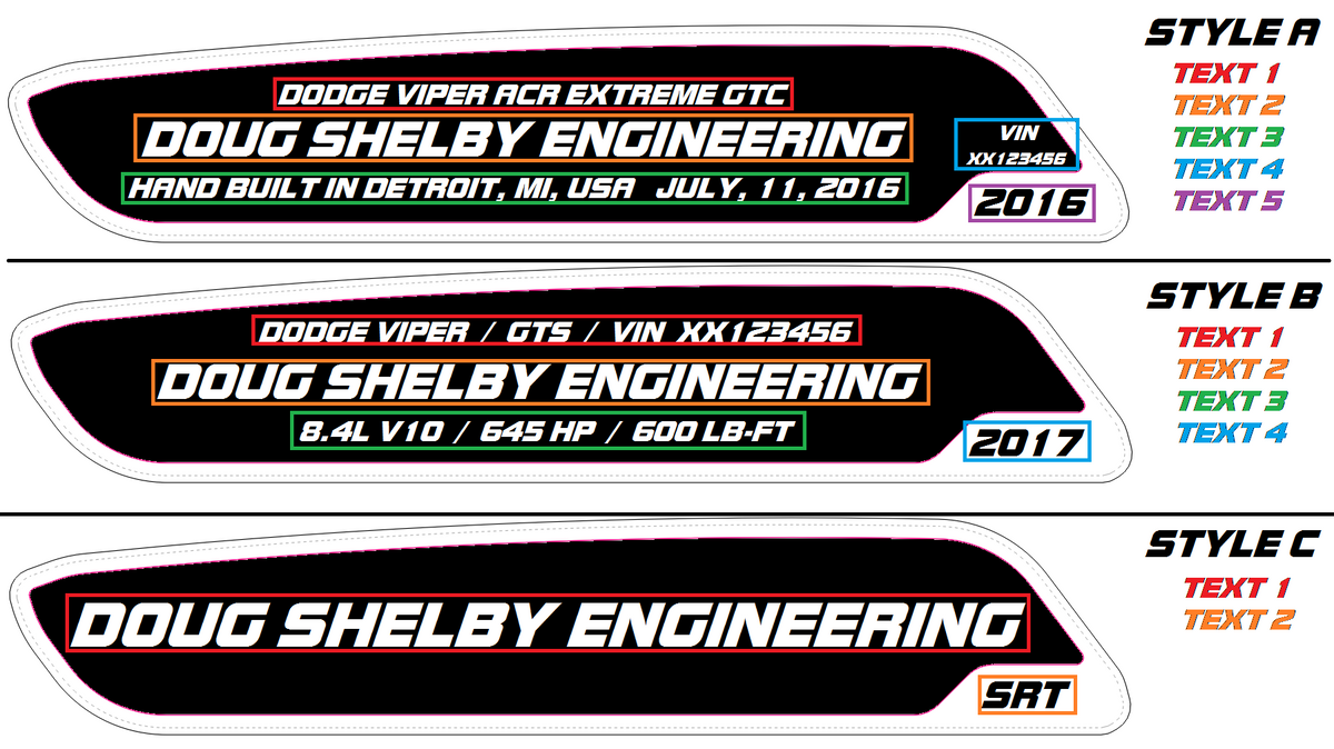 2013-2017 Gen V Custom Dash Plaque – Doug Shelby Engineering